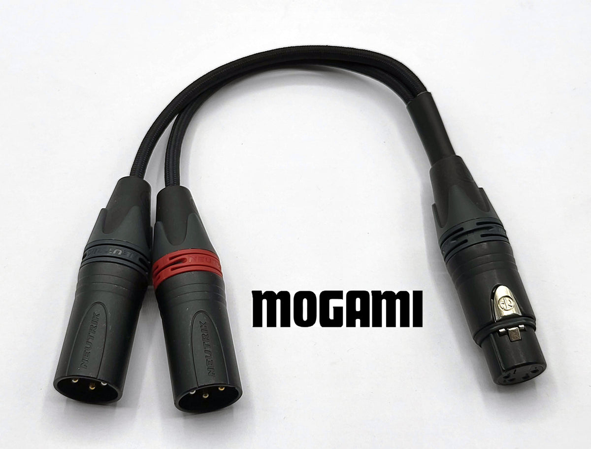 Adaptor Cable - Female 4 Pin XLR to Dual Male 3 Pin XLR - Mogami 22AWG ...